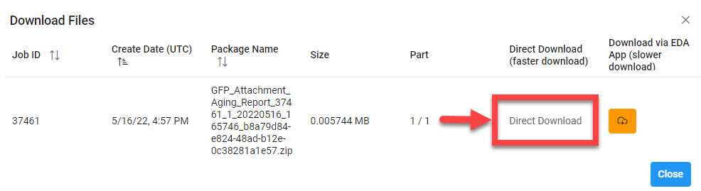 EDA Training - GFP Attachment Aging Report | PIEE